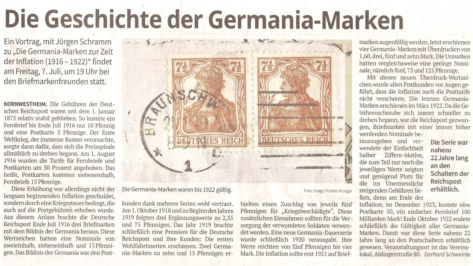 Die Geschichte der Germania-Marken | Briefmarkenfreunde Kornwestheim